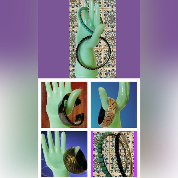 unbranded | Jewelry | Five Varied Bangle Bracelets Brass Faux Tortoise ...